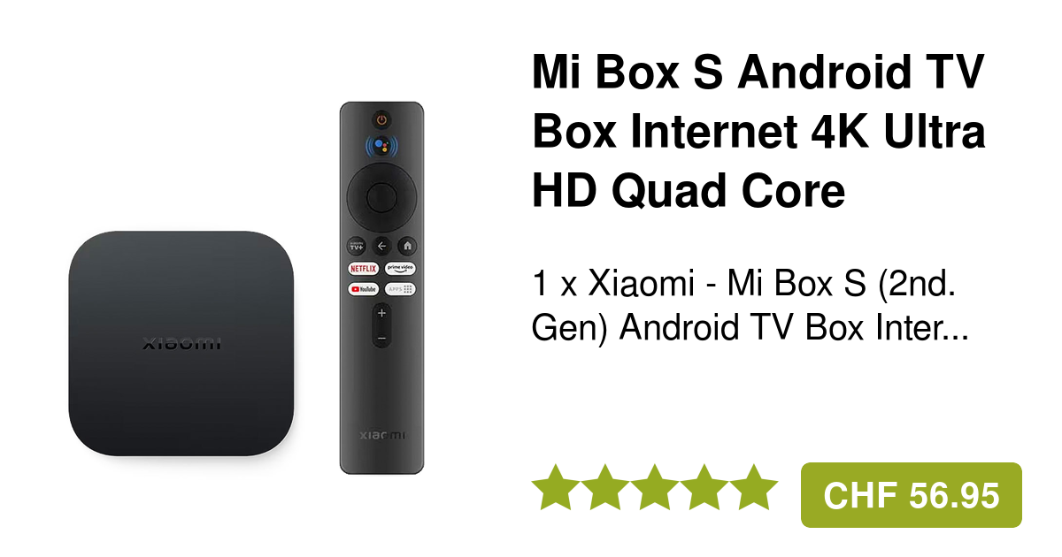 Xiaomi - Mi Box S (2. Gen) TV Box Internet WiFi 4K