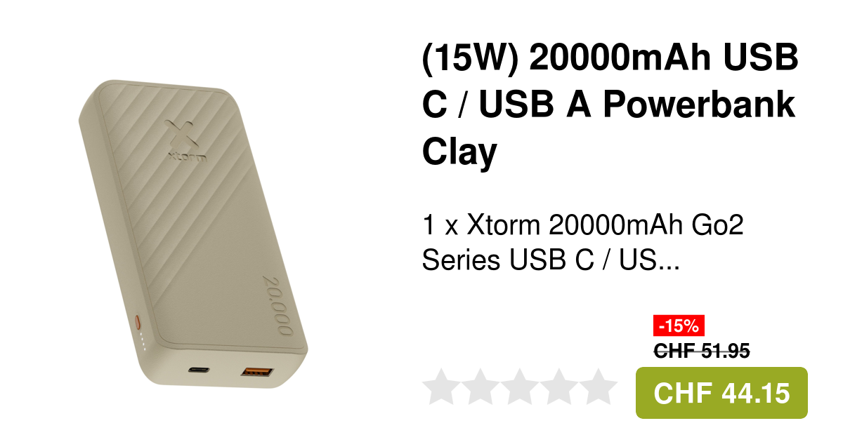 Xtorm 20000mAh Go2 Series USB C Powerbank Clay