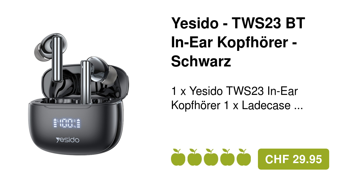 Yesido TWS23 Bluetooth In-Ear Kopfhörer in Schwarz