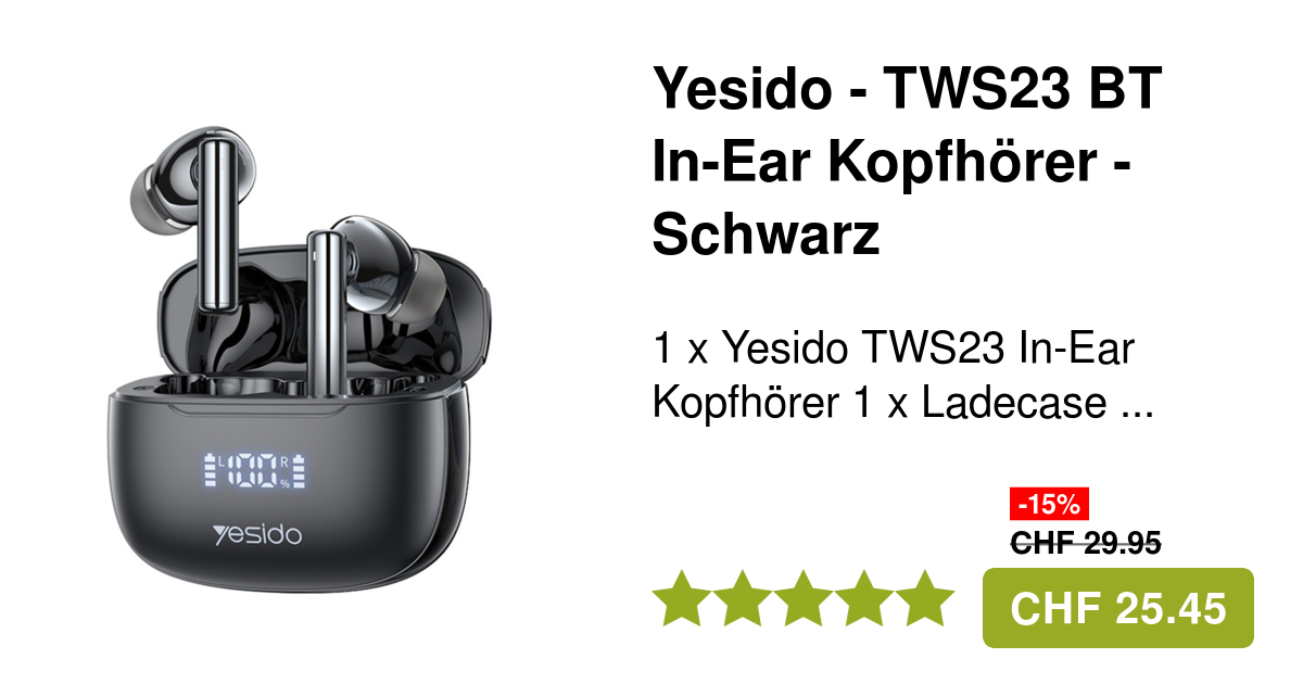 Yesido TWS23 Bluetooth In-Ear Kopfhörer in Schwarz